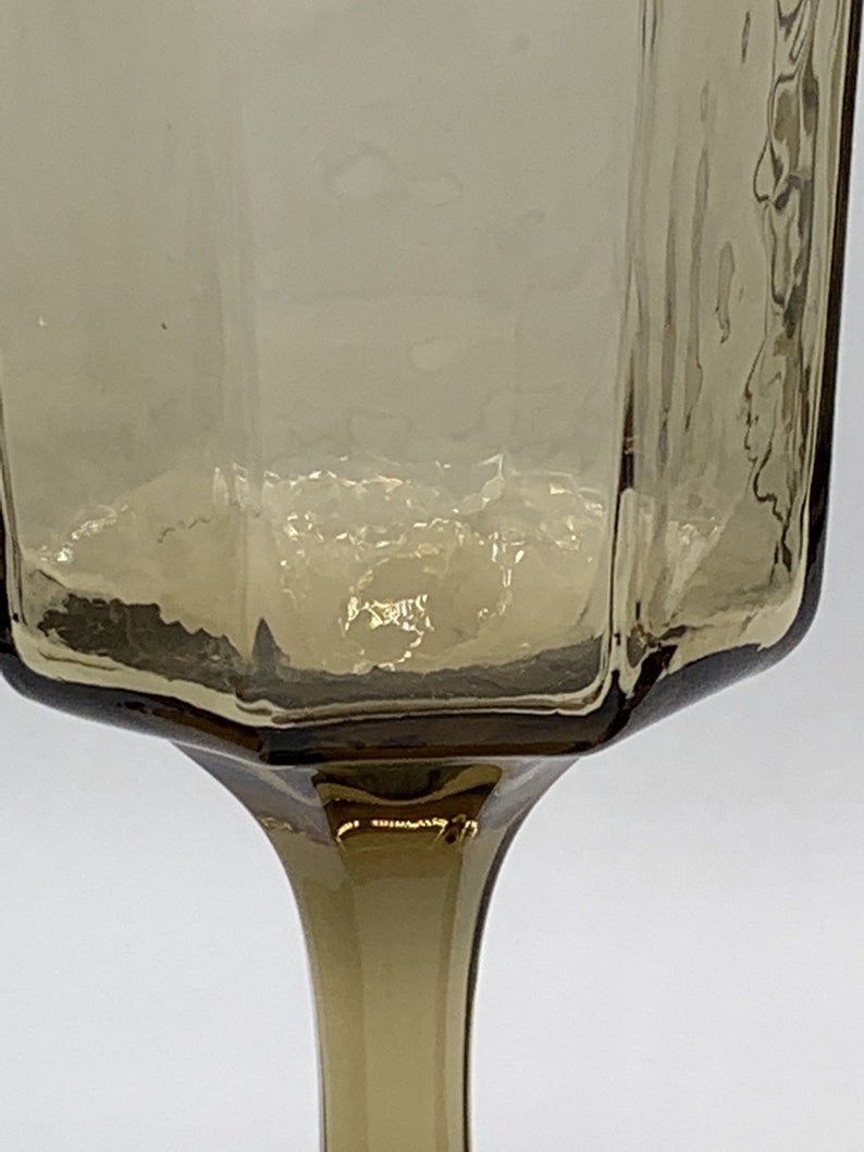 Four Vintage Smoke Colored Glass Wine Glasses With Swirled | Etsy