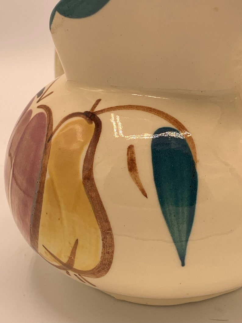 Puritan Slip Ware Pottery Apple & Pear Water Pitcher Vintage - Etsy