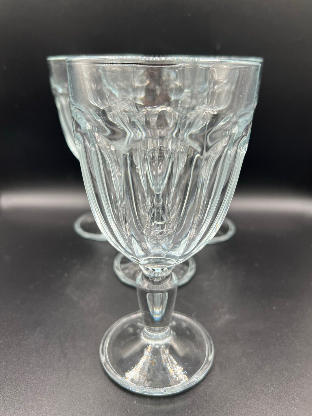 Vintage Libbey Gibraltar Water Goblets: Pedestal Iced Tea Glasses, Set ...