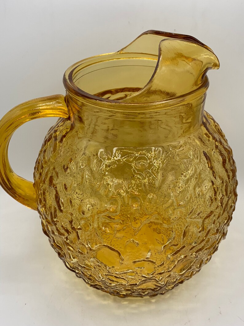 Vintage 64oz Anchor Hocking Lido Milano Amber Honey Gold Glass Etsy
