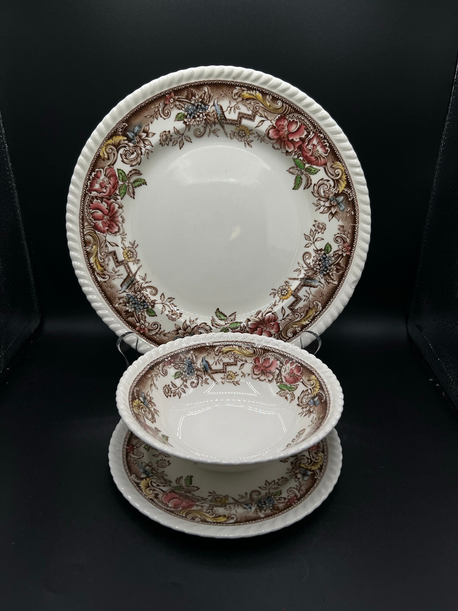 Vintage Johnson Brothers Devonshire Brown Multicolor Pattern - Etsy