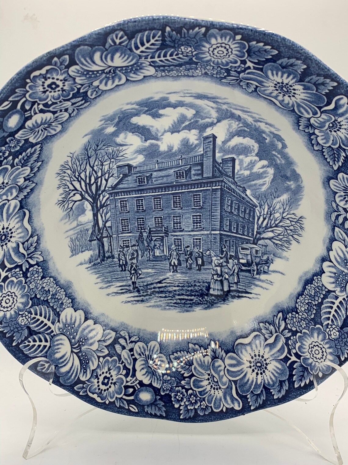 Liberty Blue Staffordshire Round Vegetable Bowl Get - Etsy