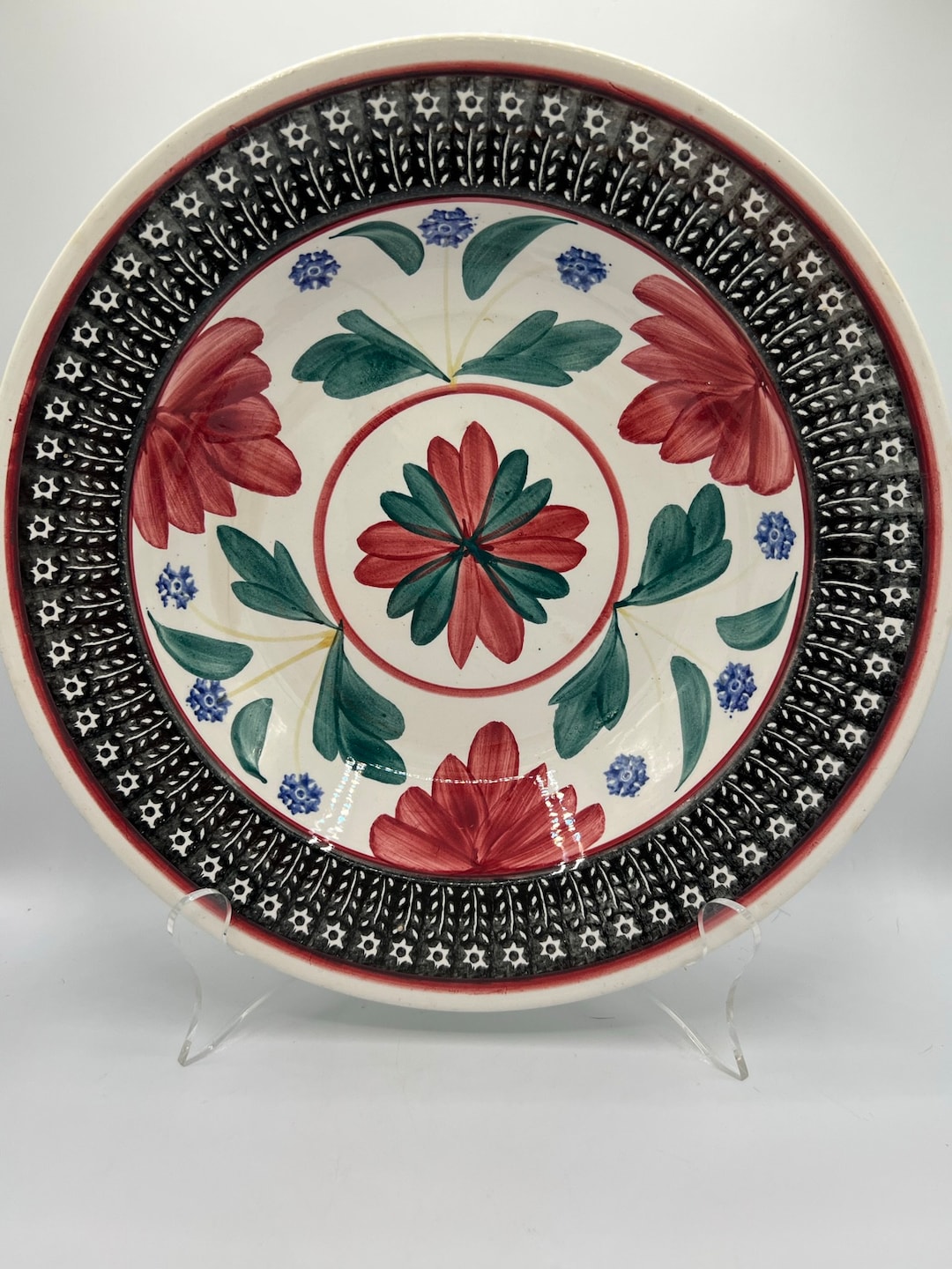 Vintage NIMY Imperiale Royale Bowl: Belgium Folk Art Spongeware - Etsy