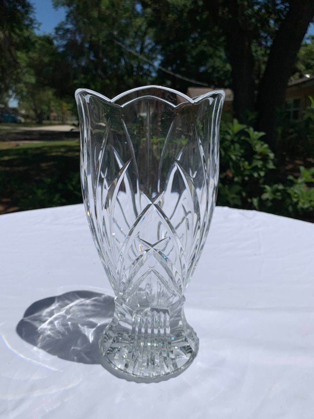 Crystal Vase - Heavy Cut Crystal - Shiny and Bright!! Such a ...