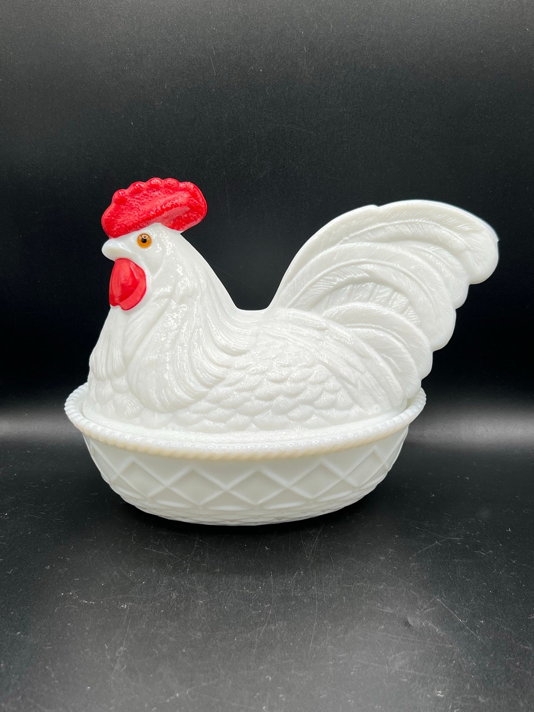 1950’s Westmoreland Milk Glass Nesting Hen Covered Dish - Actually This ...