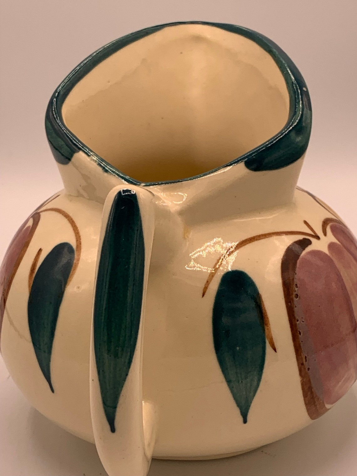 Puritan Slip Ware Pottery Apple & Pear Water Pitcher Vintage Mid ...