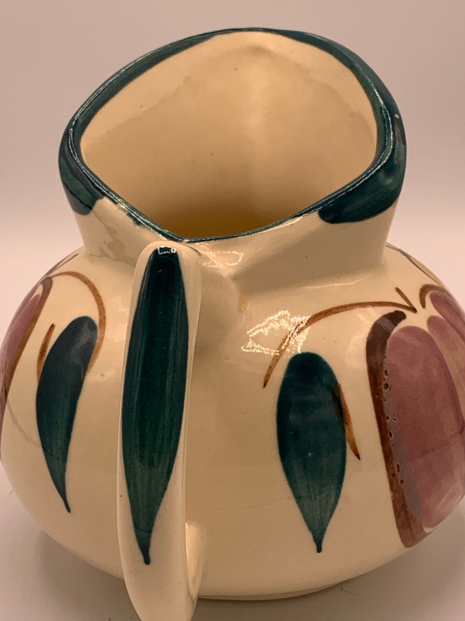 Puritan Slip Ware Pottery Apple & Pear Water Pitcher Vintage Mid ...