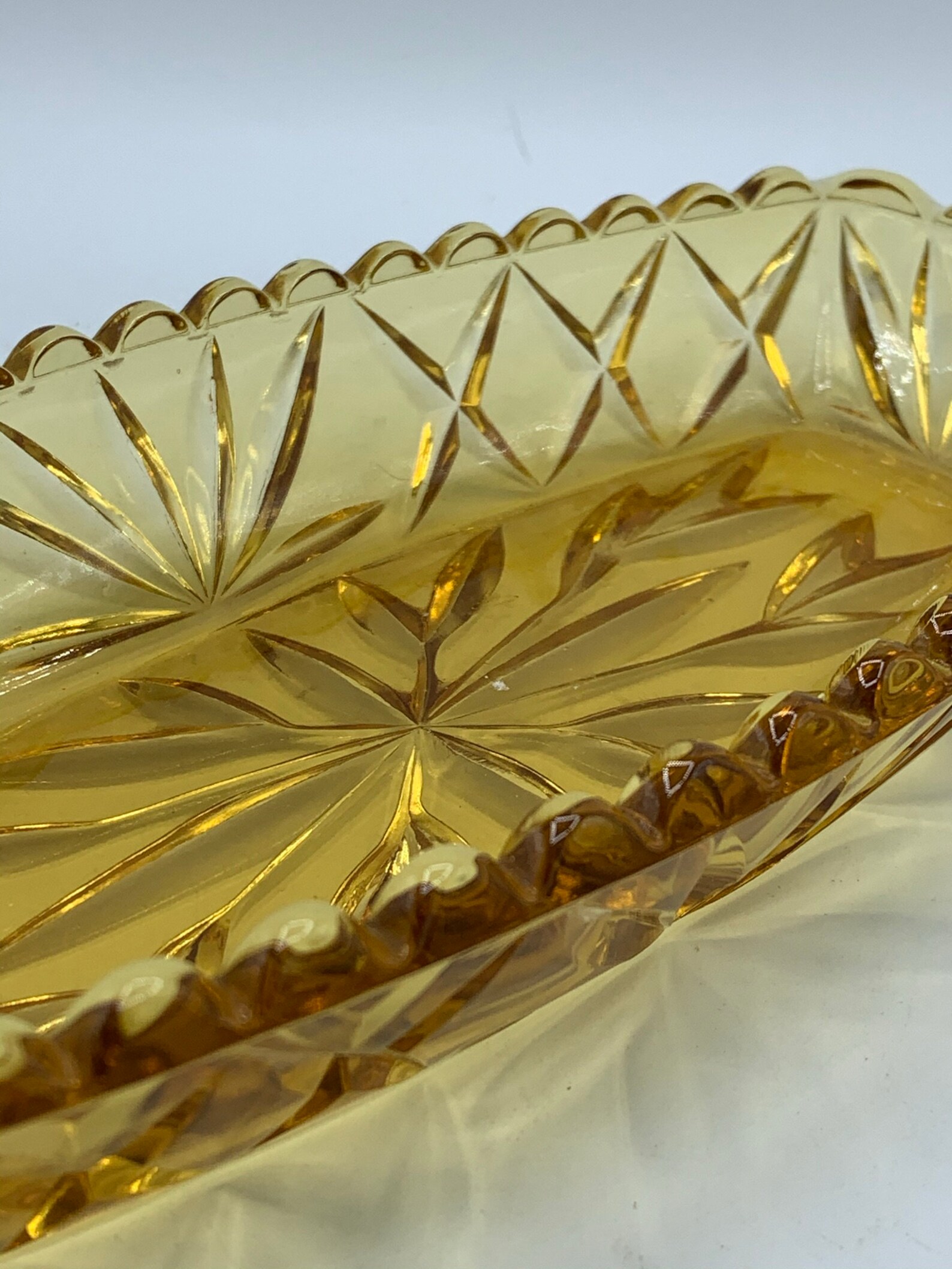 Vintage Hazel Atlas Pressed Amber Glass Celery Dish - Etsy