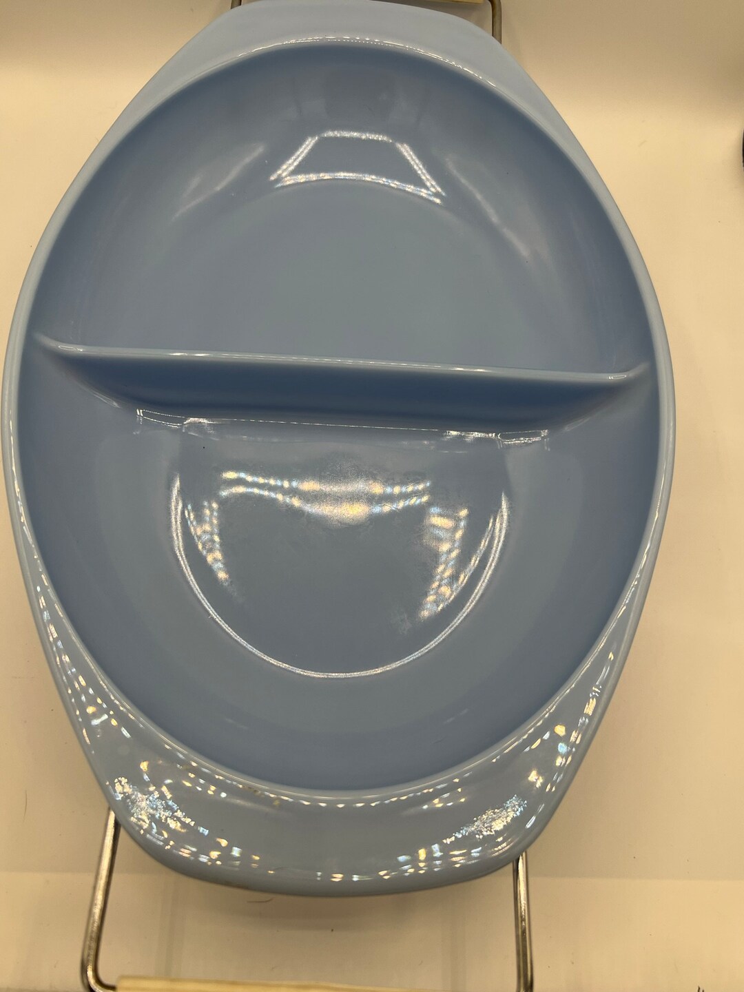 Vintage Pyrex Delphite Blue Mild Glass 1063 Divided 1.5 Quart Dish ...