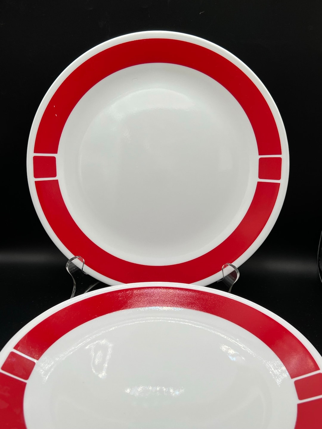 Vintage Corelle Urban Red Dinner Plate - Thick Red Border Dramatic - 10 ...
