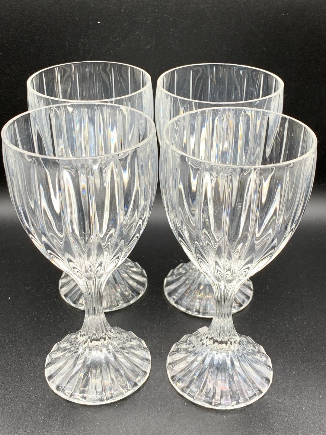 Vintage Mikasa Crystal Wine Glasses - Ribbed Design, Made in France ...