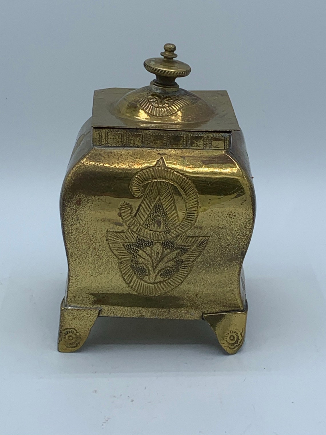 Gold Metal Lidded Trinket Box Ornate Great Accent Piece - Etsy