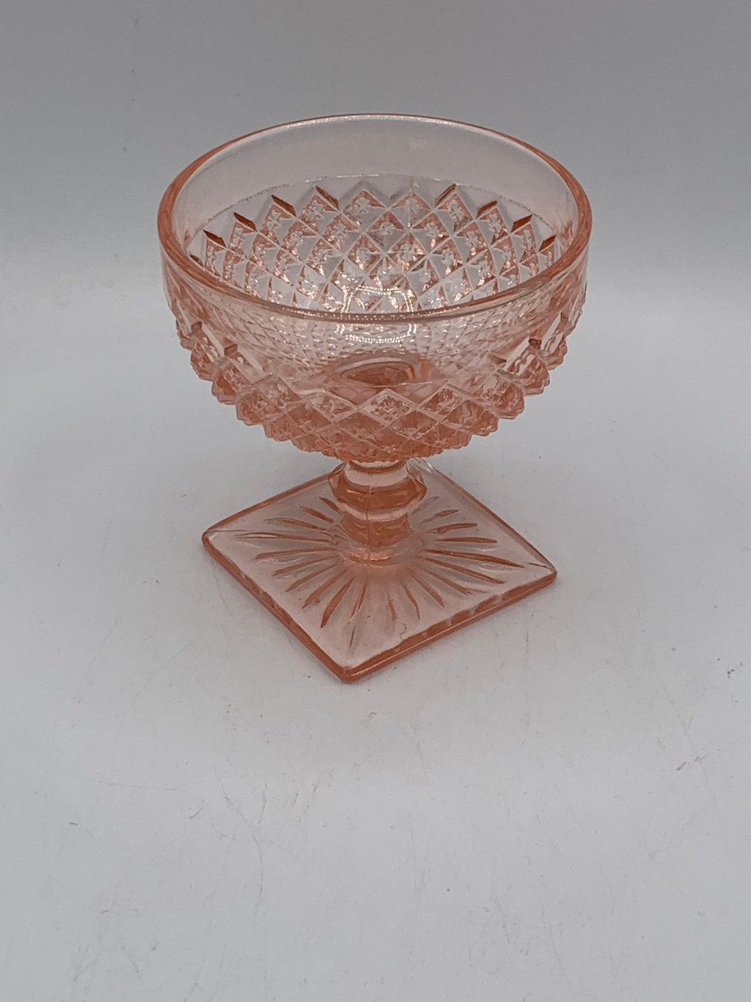 Vintage Diamond Point Pink Compote Dish - Pretty in Pink!!! Great ...