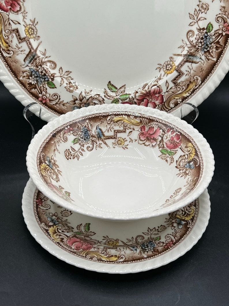 Vintage Johnson Brothers Devonshire Brown Multicolor Pattern - Etsy