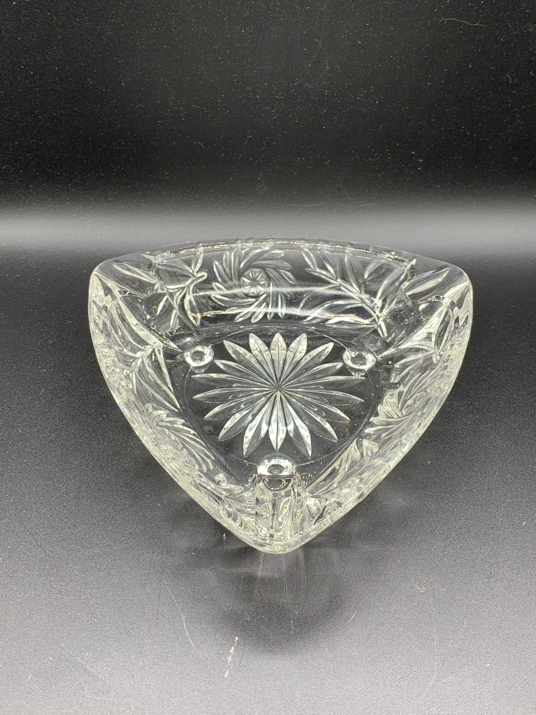 Vintage Art Deco Triangle Glass Ashtray: Versatile Candy Nut Dish - Etsy