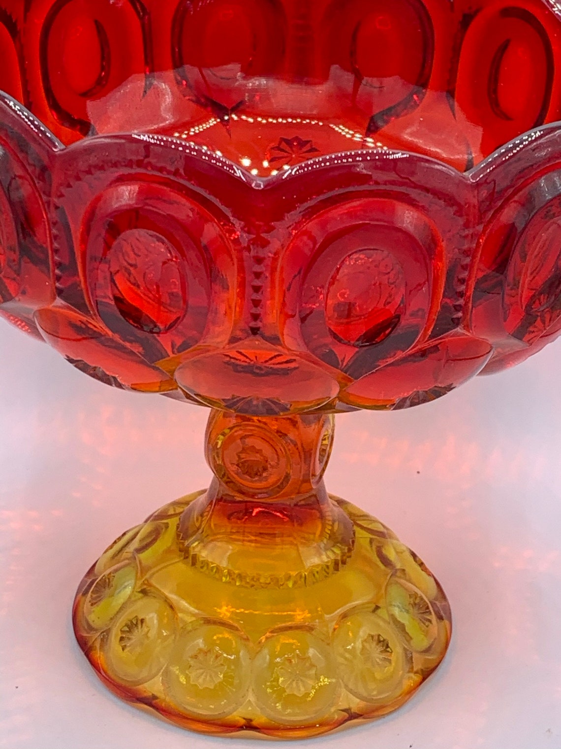 Large Moon and Stars Ruby Amberina Glass Fenton Centerpiece | Etsy