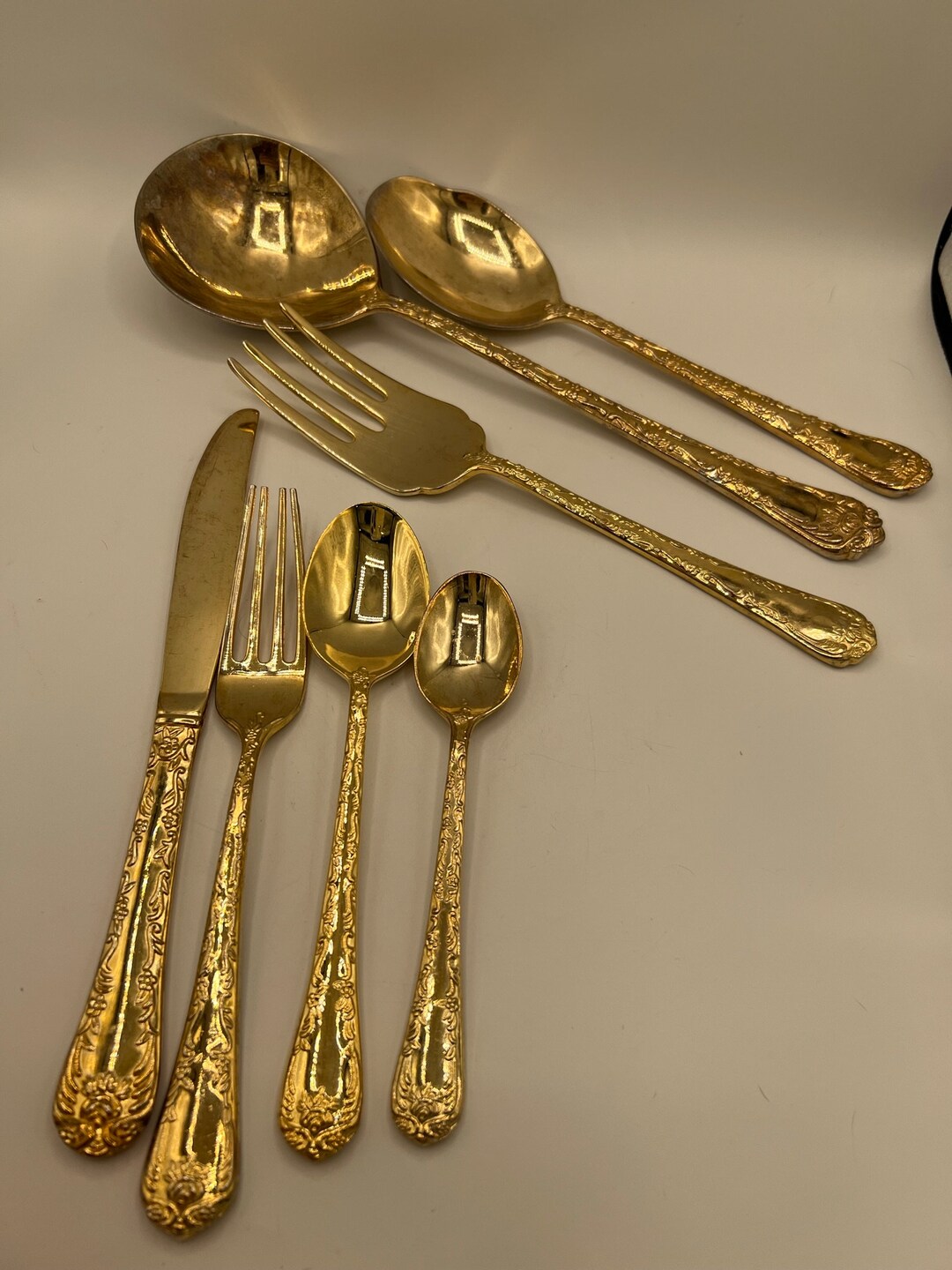Vintage WM Rogers Silverware Set With Gold Finish! Very Special! - Etsy