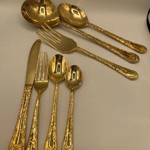 Vintage WM Rogers Silverware Set With Gold Finish! Very Special! - Etsy
