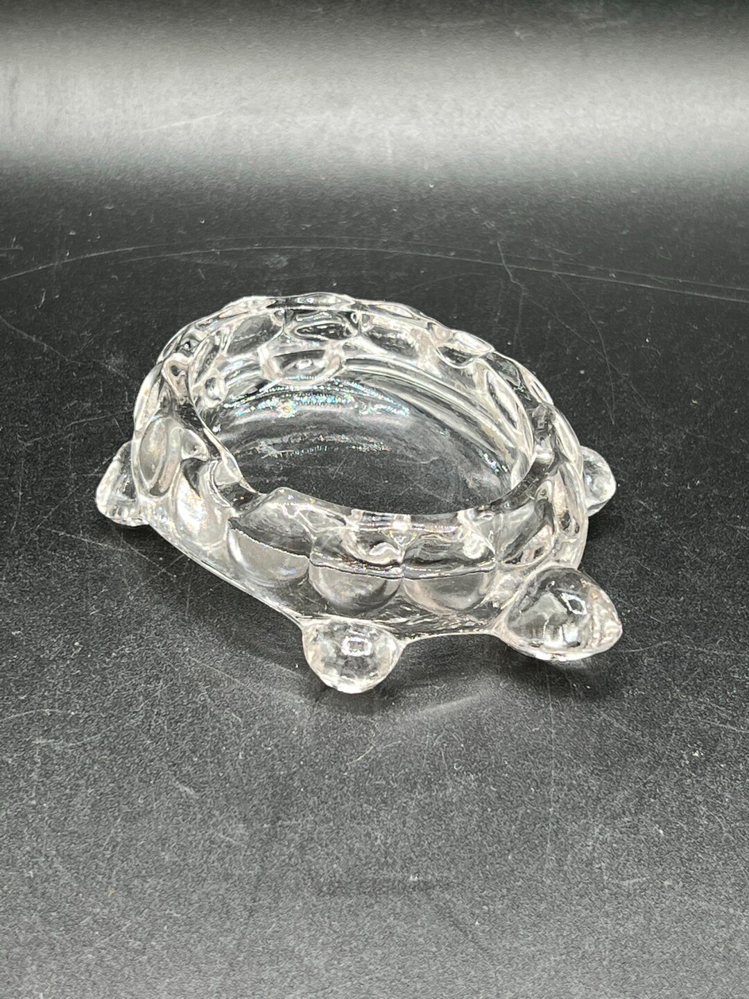Vintage Clear Glass Turtle Ashtray - Etsy