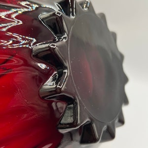 Amazing Red Art Glass Bowl / Sculpture! Pressed Glass - Statement Piece ...