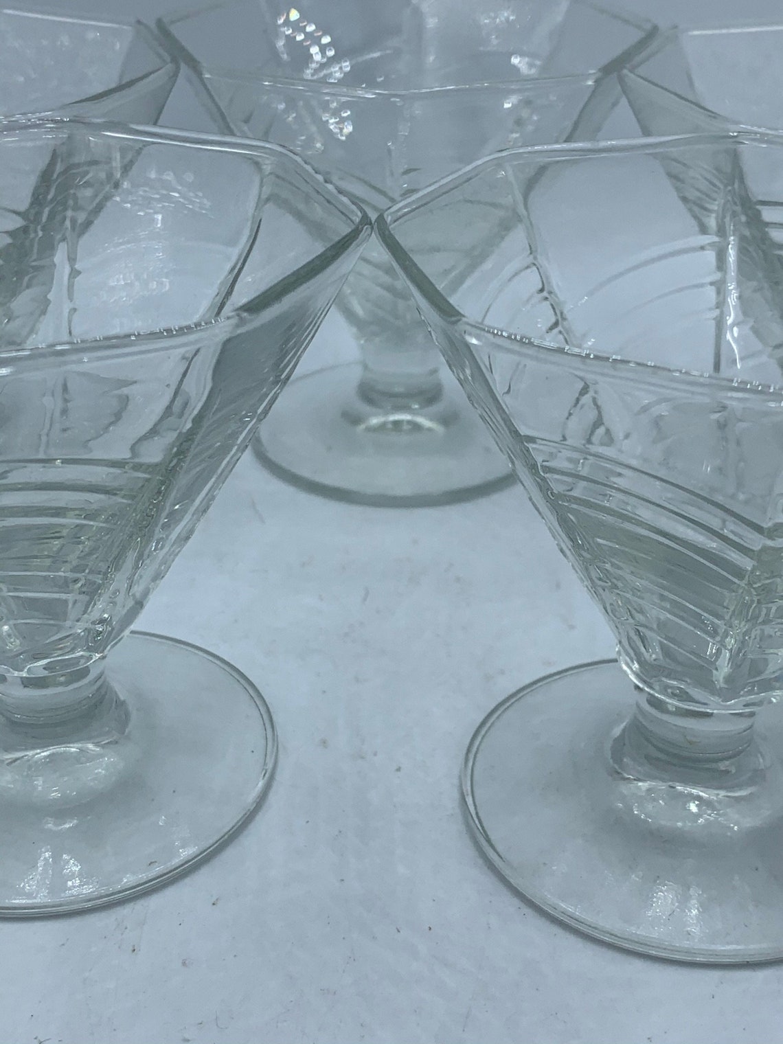 Vintage Clear Glass Art Deco Parfait Glasses Set of 5 | Etsy