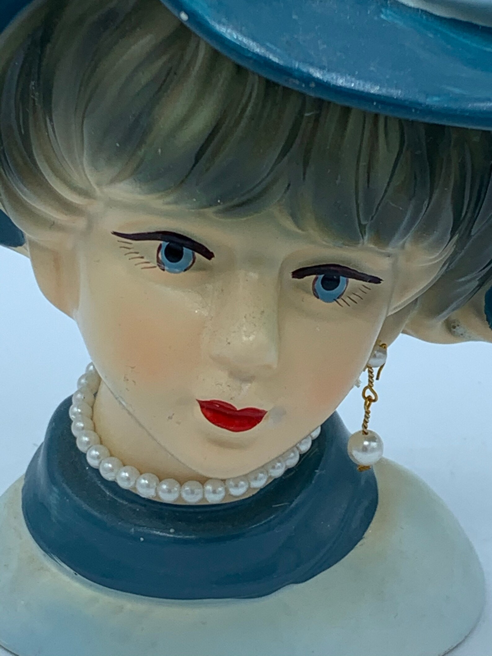 Vintage Lady Head Vase 6 Tall Floppy Hat Doris Day - Etsy