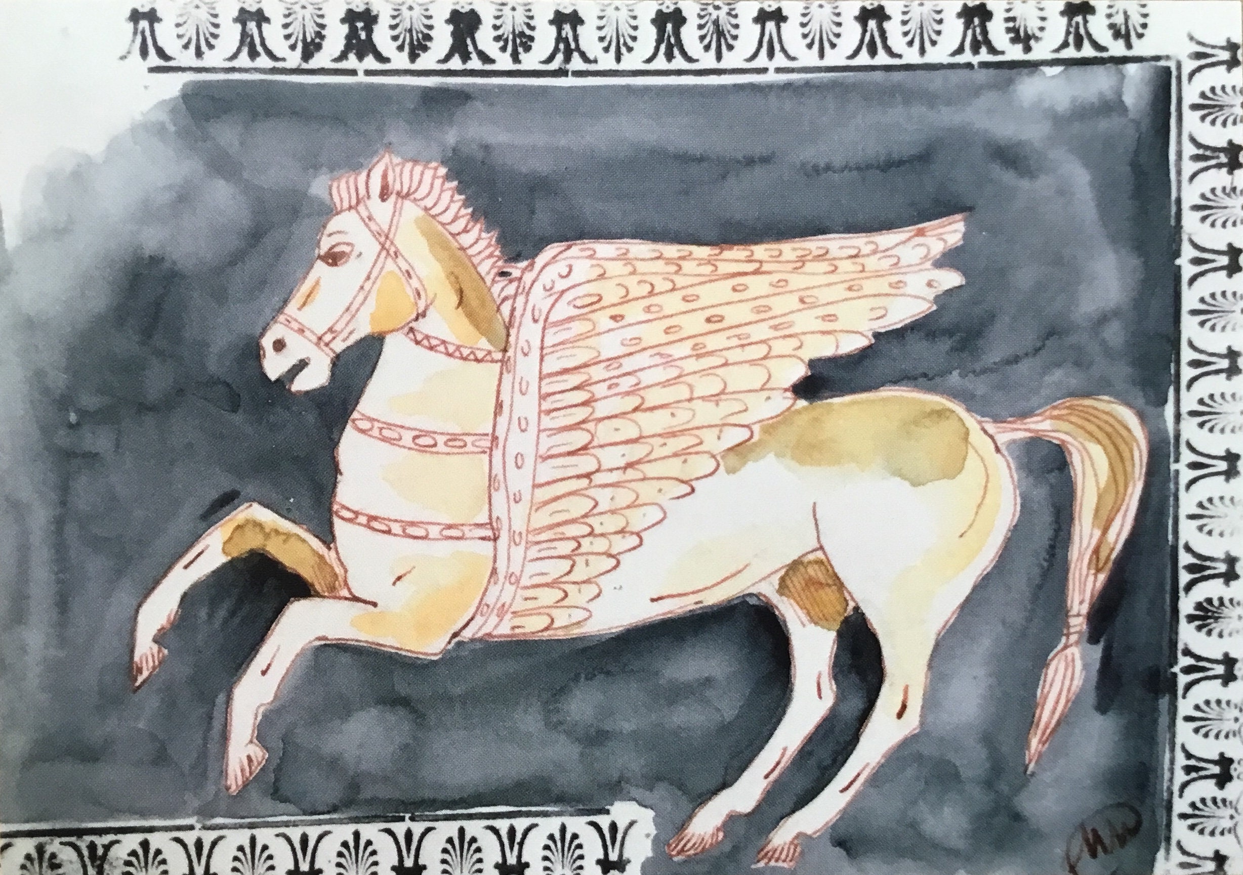 Postcard Set. Three Greek Mythology Postcards: Pegasus the Winged Horse ...