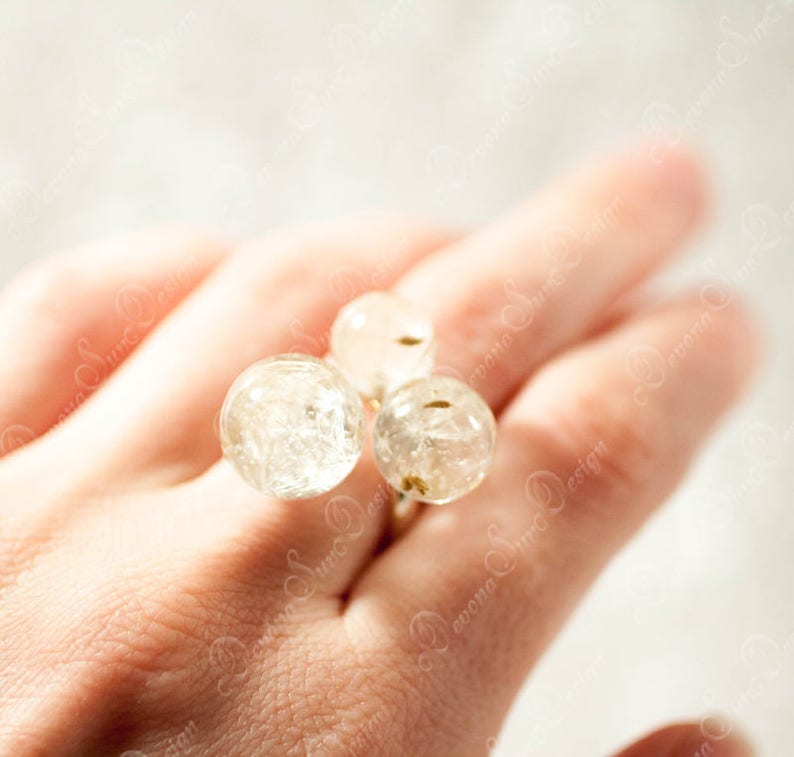Dandelion seeds Ring Dandelion Ball Resin Botanical Ring | Etsy