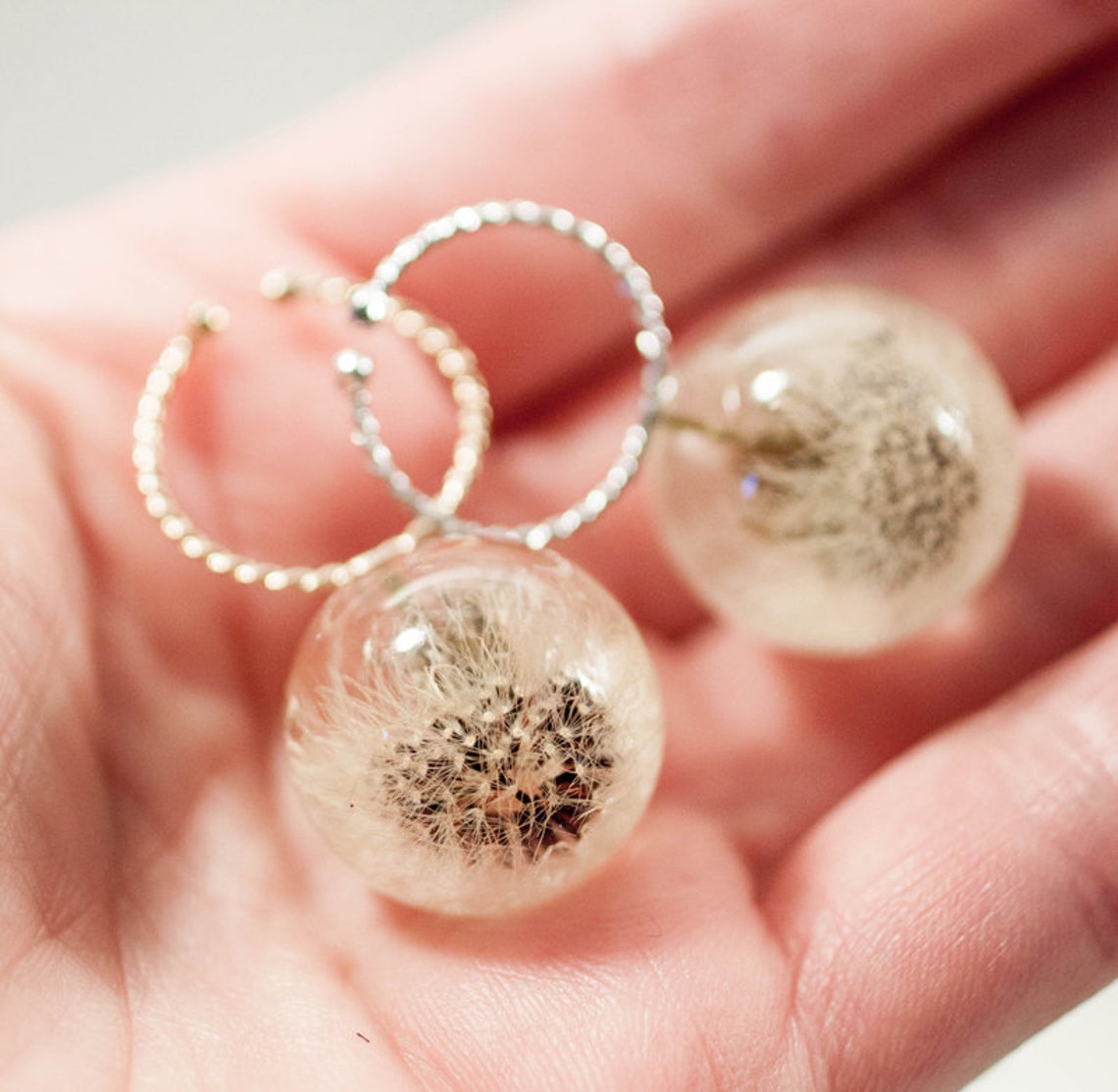 Real Dandelion Ring, Botanical Ring, Dandelion Ball, Resin Plants ...