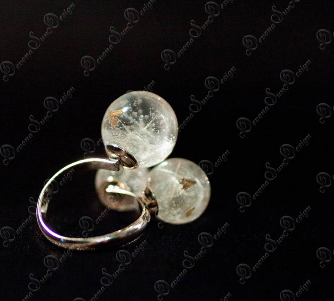 Dandelion seeds Ring Dandelion Ball Resin Botanical Ring | Etsy