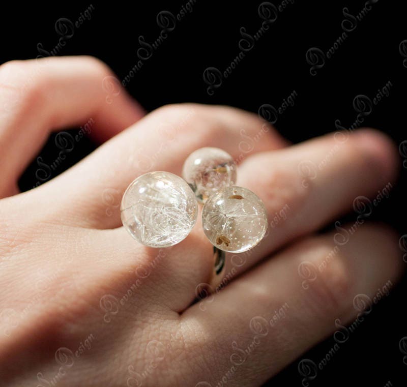 Dandelion seeds Ring Dandelion Ball Resin Botanical Ring | Etsy