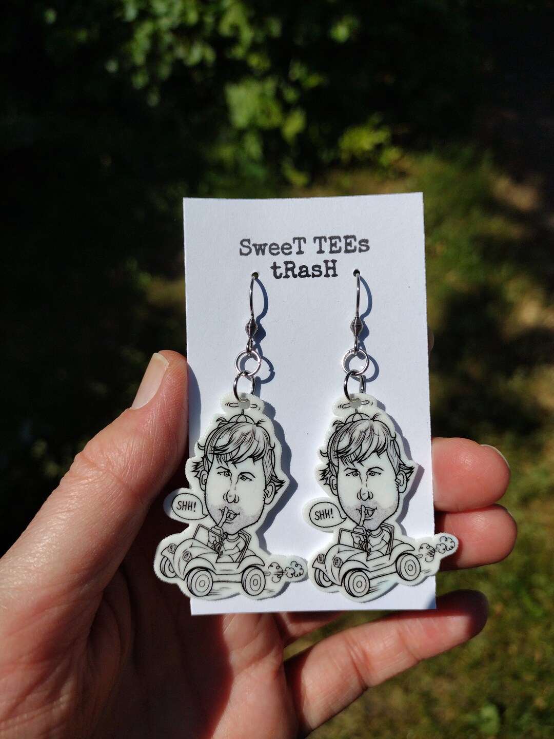Rude Man Who Shushes Earrings - Etsy