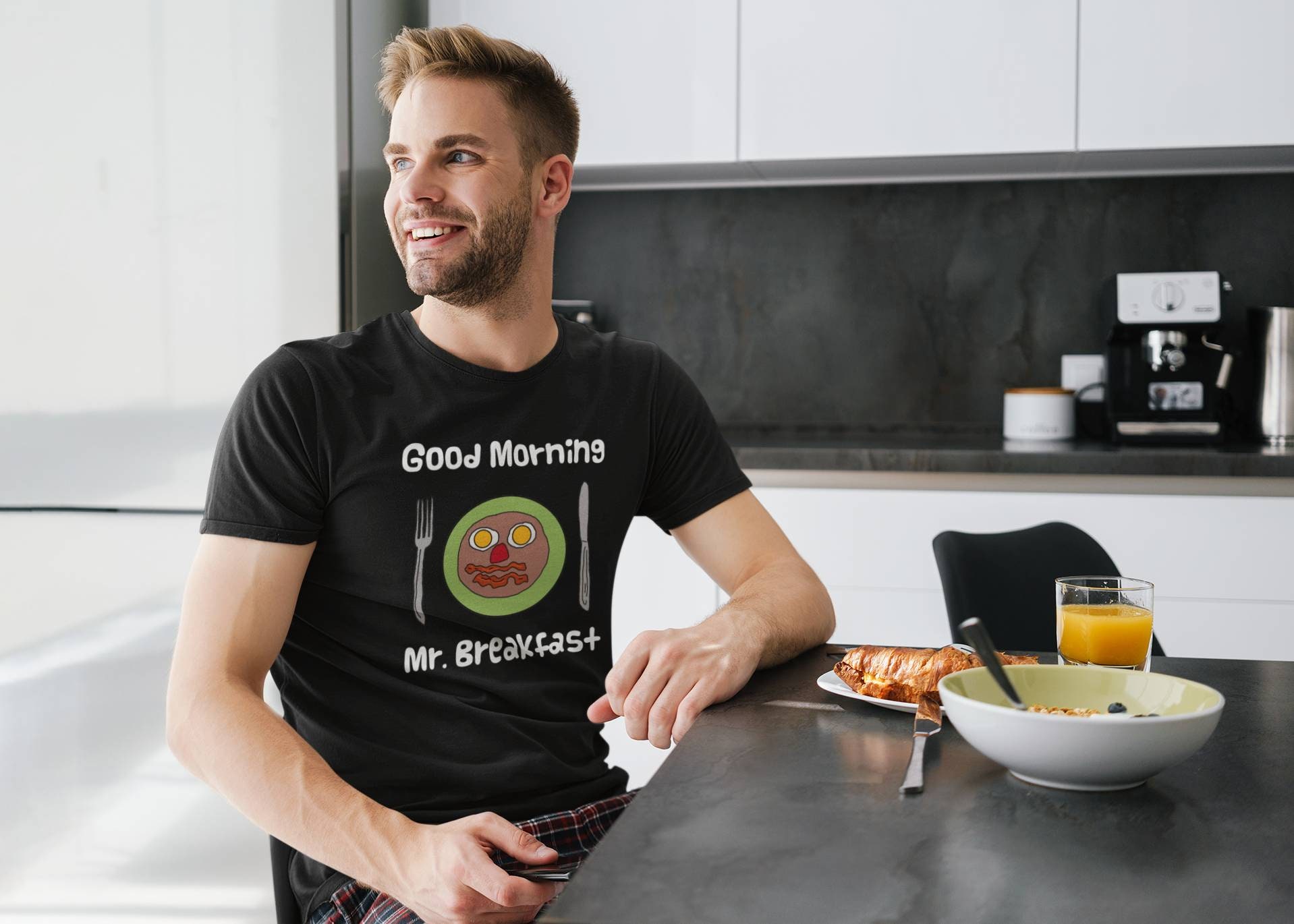 Good Morning Mr. Breakfast Short Sleeve Tee - Etsy