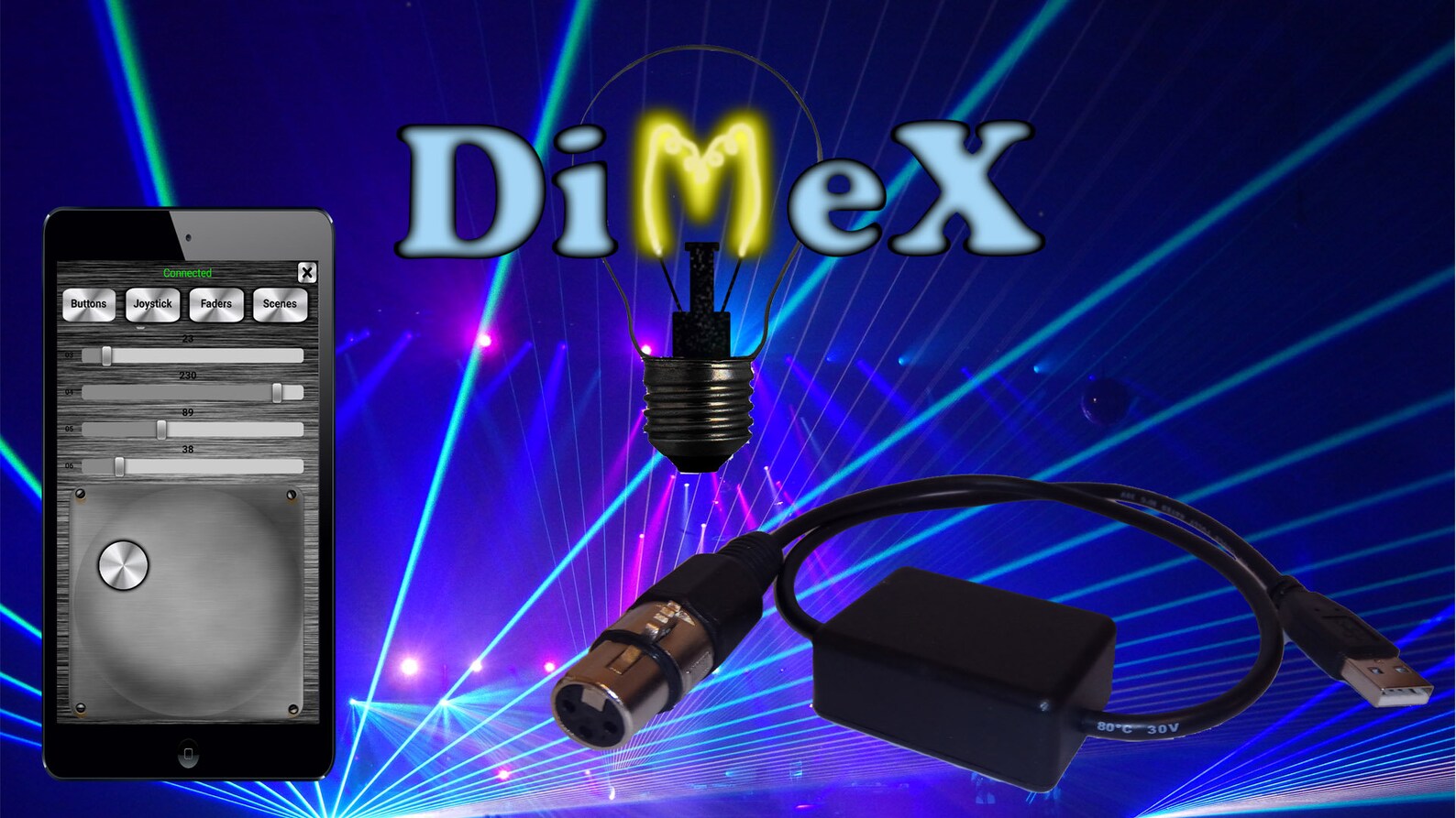 Wireless DMX Stage Lighting Controller Android Phone Dimex New Better ...