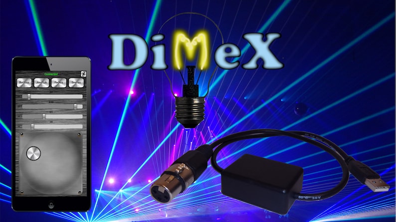 Wireless DMX Stage Lighting Controller Android Phone Dimex New Better ...