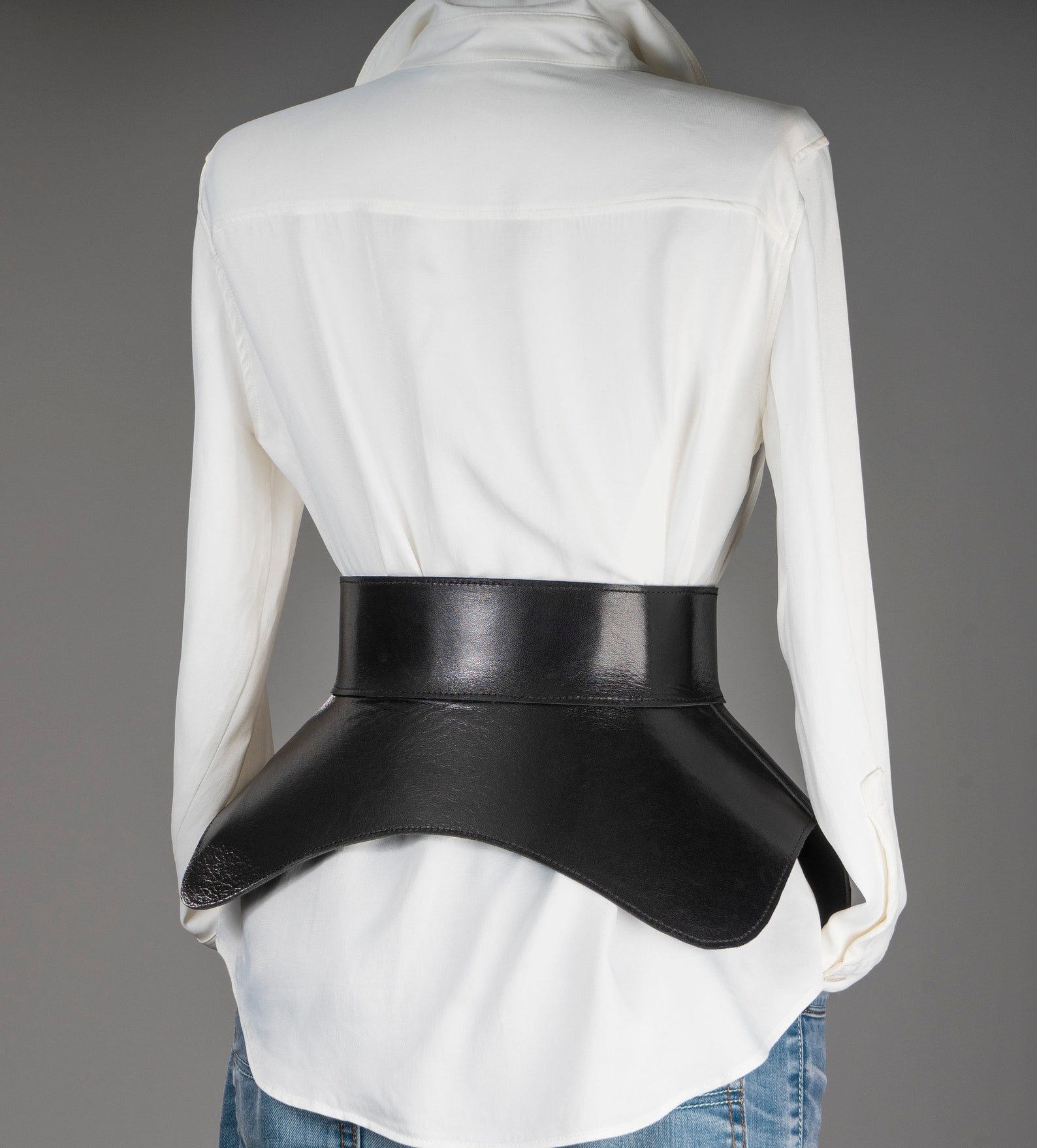 Leather Peplum Obi Tie Bow Corset Belt, Fashion Event Belt - Etsy