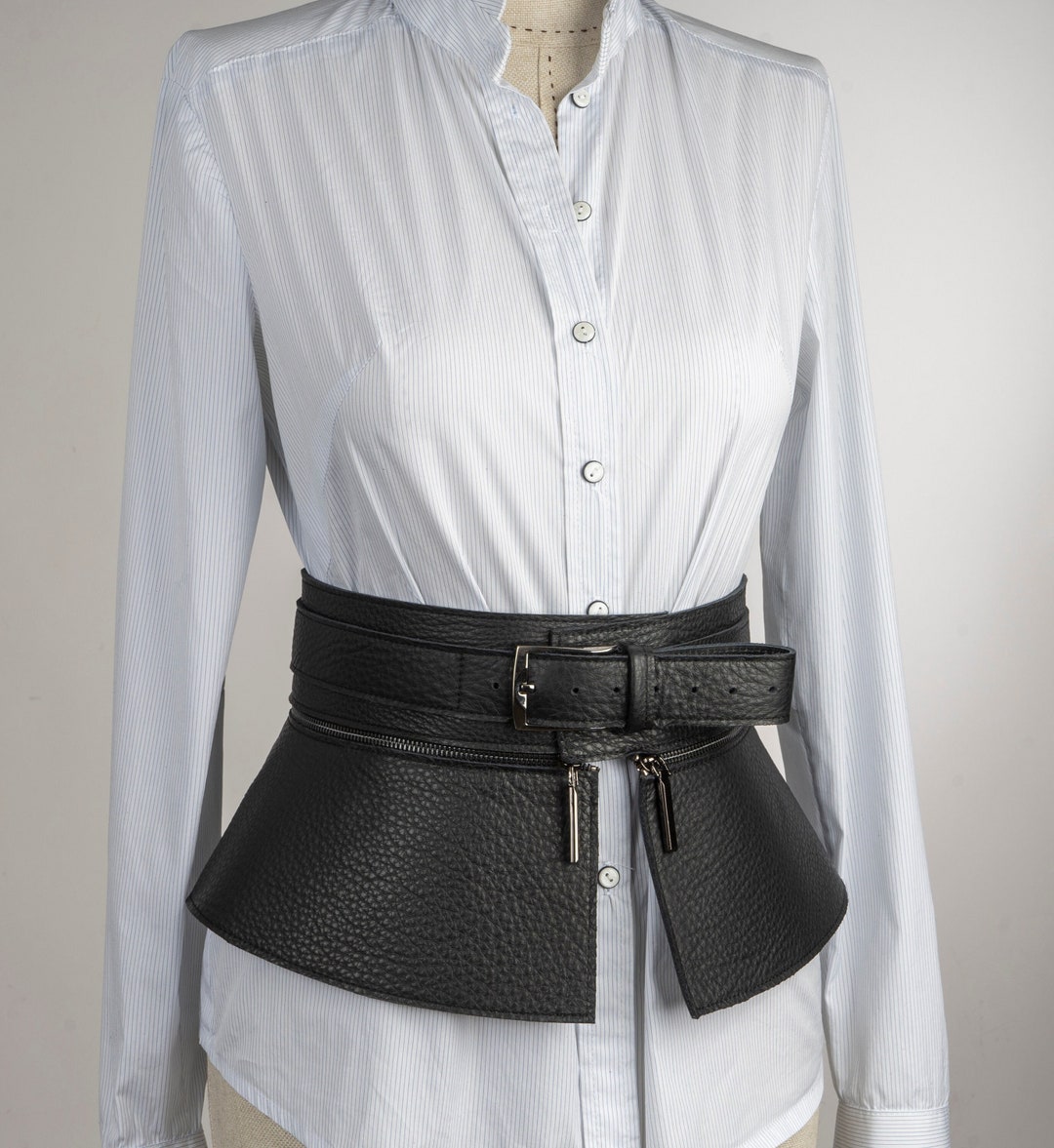 Peplum Zippered Waist Belt Transforming Leather Belt Corset - Etsy