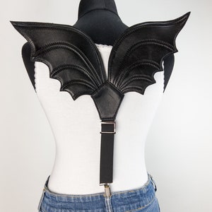 Black Leather Suspenders With Bat Wings - Etsy