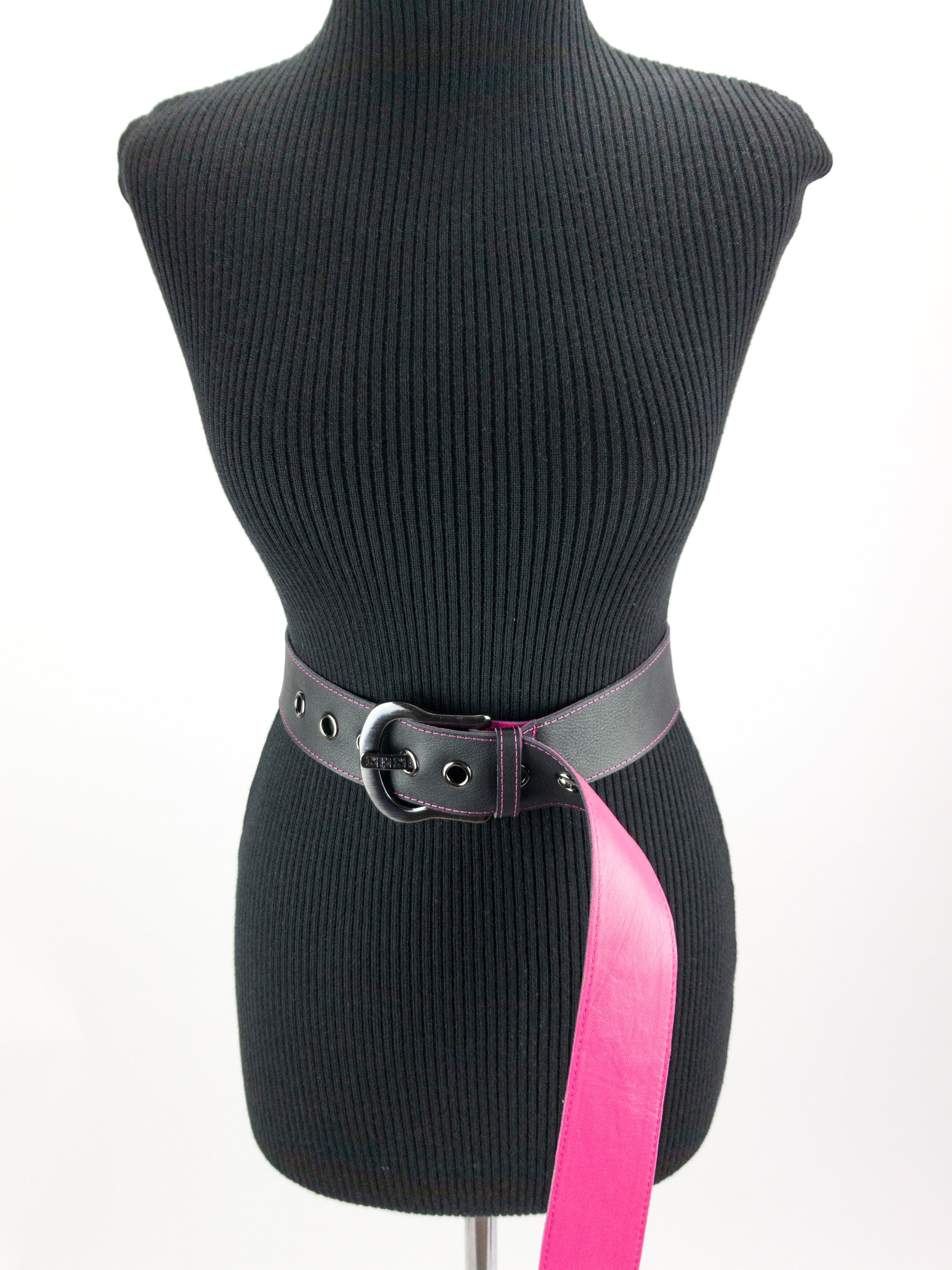 Extra Long Leather Belt With Metal Buckle and Eyelets Long | Etsy