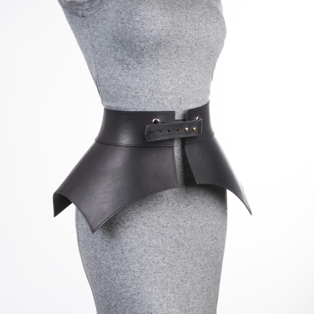 Leather Obi Corset Belt – Wide Peplum Waist Cincher, Sizes XS - 3X ...