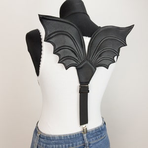 Black Leather Suspenders With Bat Wings - Etsy