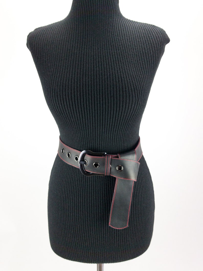 Extra Long Leather Belt With Metal Buckle and Eyelets Long | Etsy