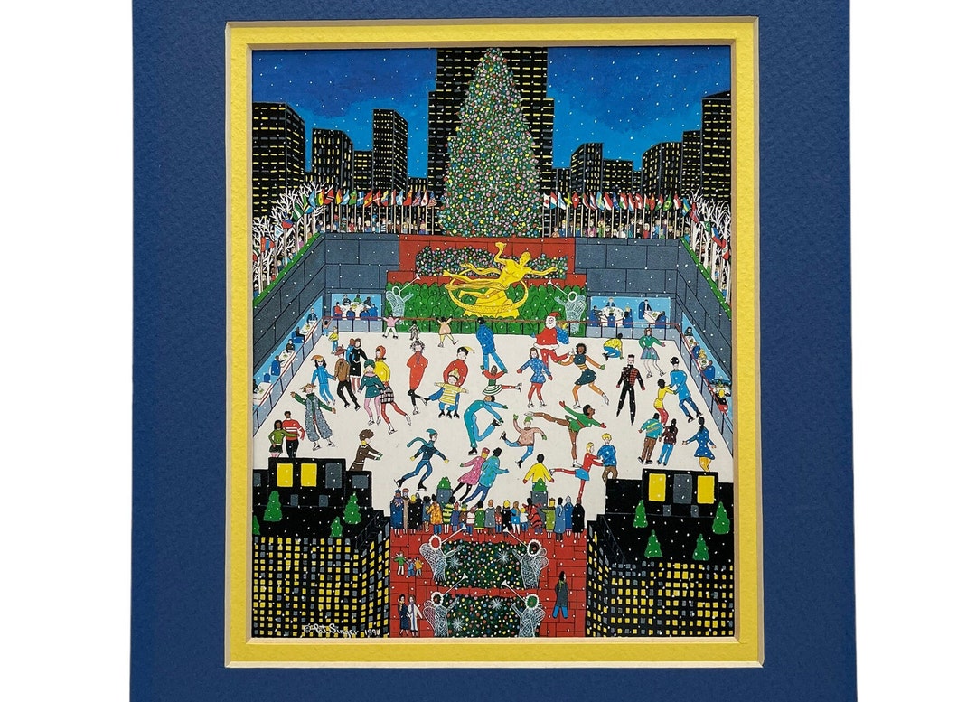 High Quality Print of Original Art by Pat Singer, Rockefeller Center ...