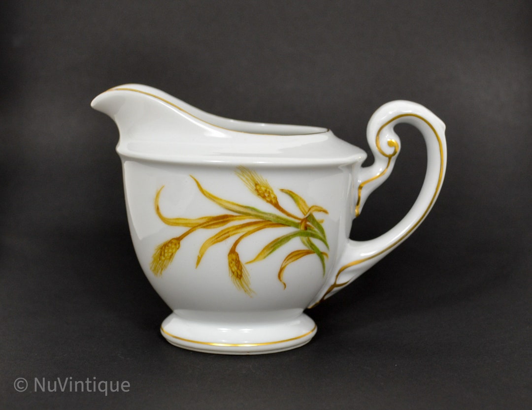 Vintage White Porcelain Creamer by Puritan China, Japan - Wheat Pattern ...