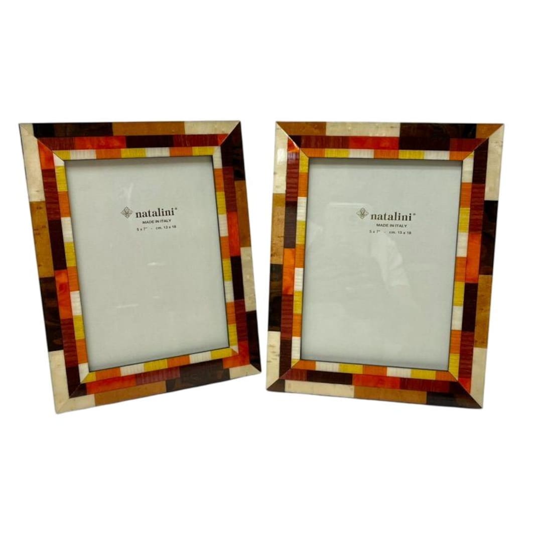 Natalini Handmade Italian Wood Inlay Picture Frame 5x7 Multicolor Brown ...