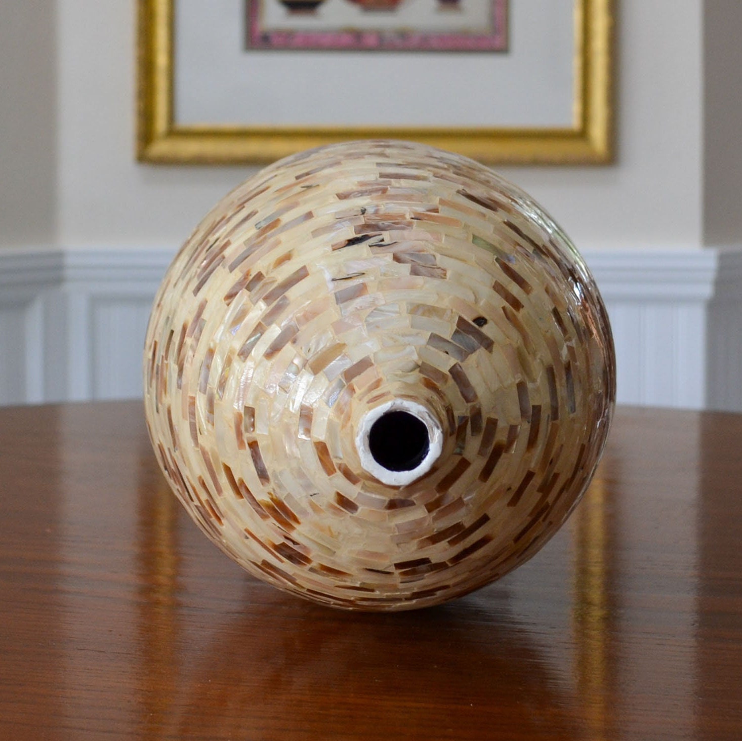 16.5 Inch Tall Hand Crafted Mother of Pearl Shell Inlay Mosaic - Etsy