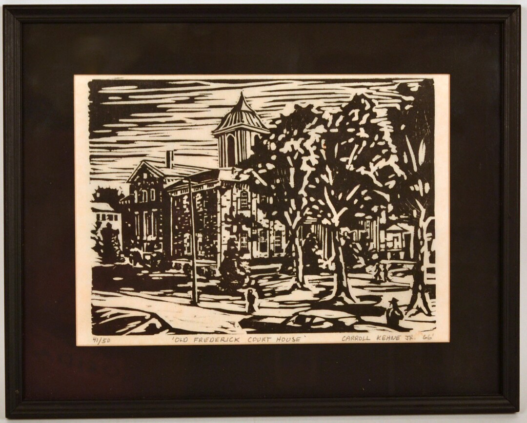 Old Frederick Court House in Maryland, 1966 Limited Edition Woodcut ...