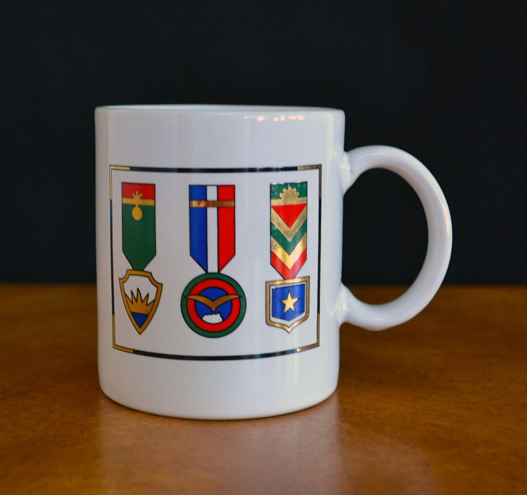 Vintage Europe - European Souvenir Ceramic Mug Depicting Three Medals ...