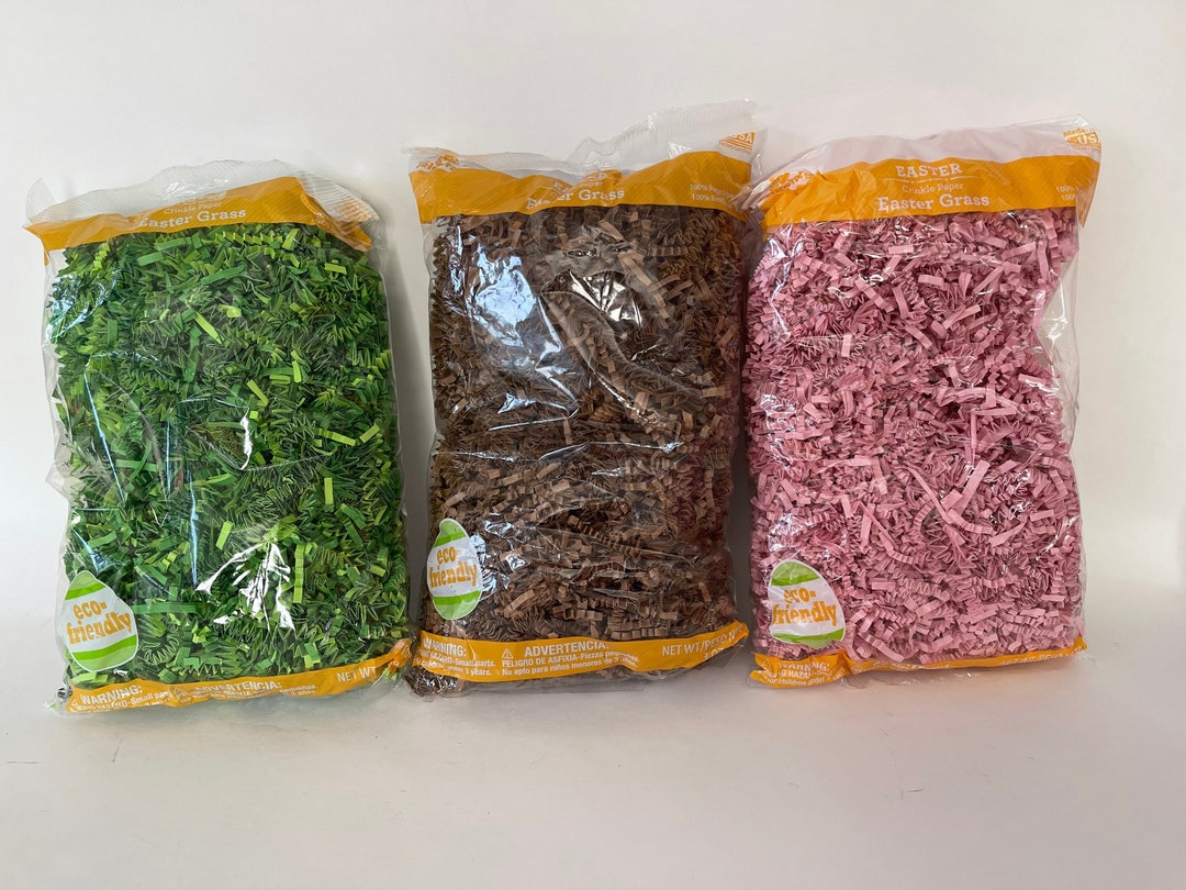 3 Oz Bag of Crinkle Paper Easter Grass Brown Pink Eco-friendly Craft ...