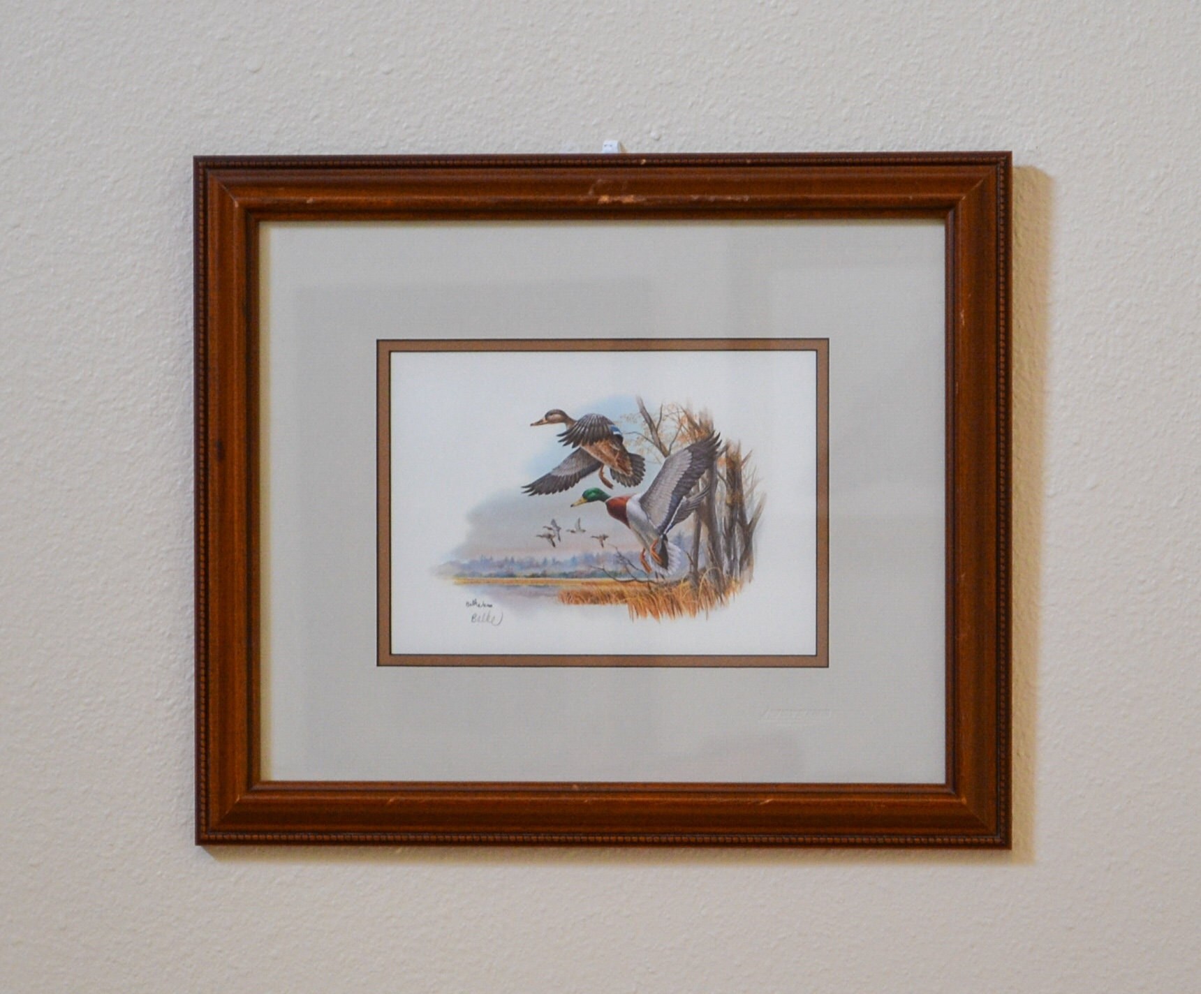 Signed 1988 Fine Art Lithograph of Ducks on Cotton Paper, From Original ...
